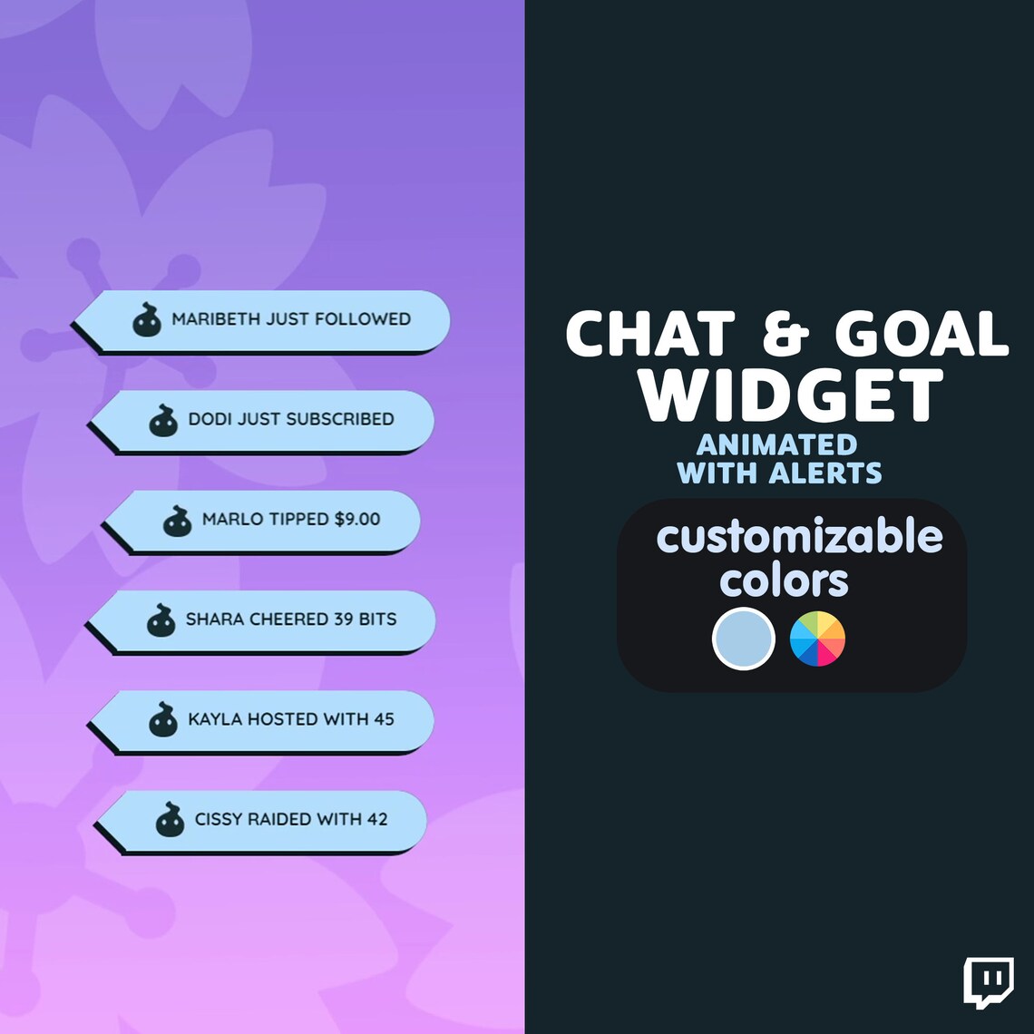P2U Customizable Chat Widget Cat Ghost Blue Cute Streamelements L ...