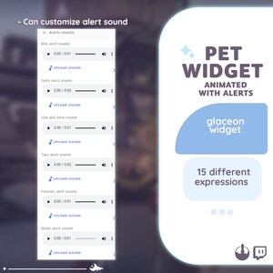 P2U Glaceon Eevee Pet Mascot Widget Interactive Alerts Command Sweet ...
