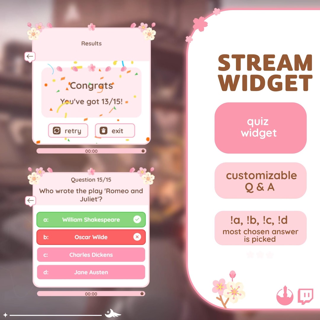 P2U Quiz Question Answers Widget Pink Cherry Blossom Flower Widget ...