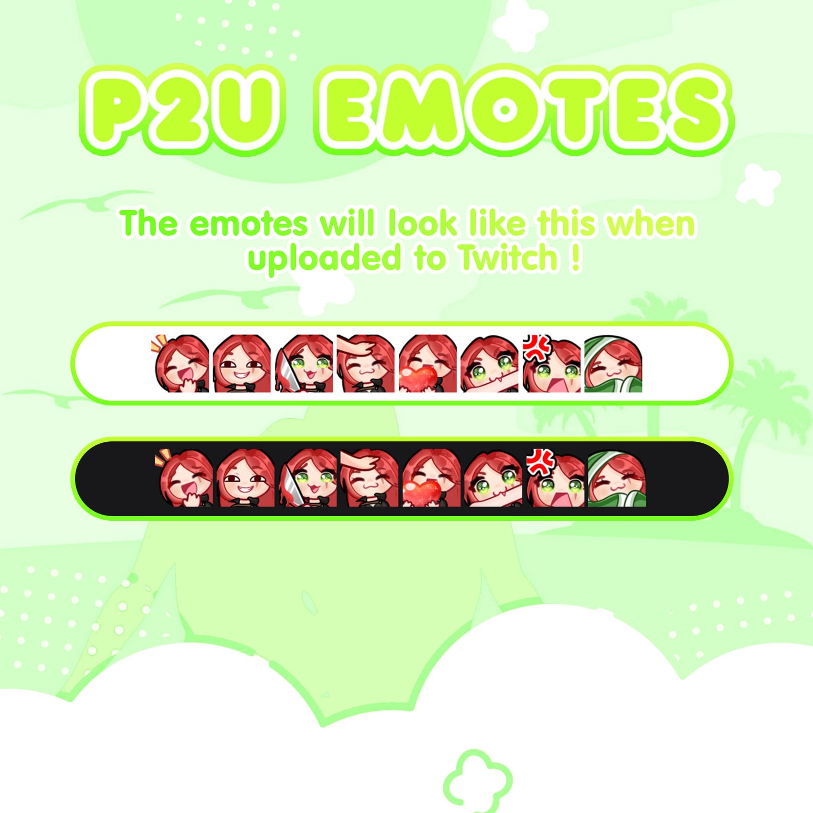 P2U Katarina Girl League of Legends Emotes Red Hair Girl Twitch Sub ...