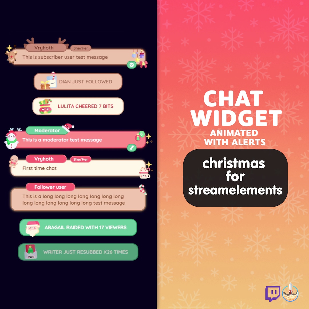 P2U Chat Widget Christmas Xmas Cute Gingerbread Santa Snowflake Cookie ...