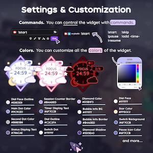 P2U Timer Pomodoro Stopwatch Widget L Clouds Moon Stars L Twitch L ...