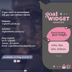 P2U Kuro Pink Black Round Goal Widget Kawaii Bunny Kitty White Cute ...