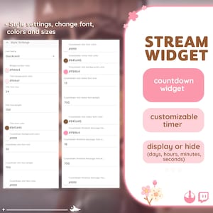 P2U Countdown Timer Widget Pink Cherry Blossom Flower Widget ...