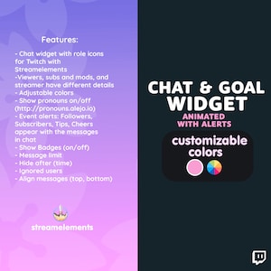 P2U Customizable Chat Widget Cat Ghost Pink Cute Streamelements L ...
