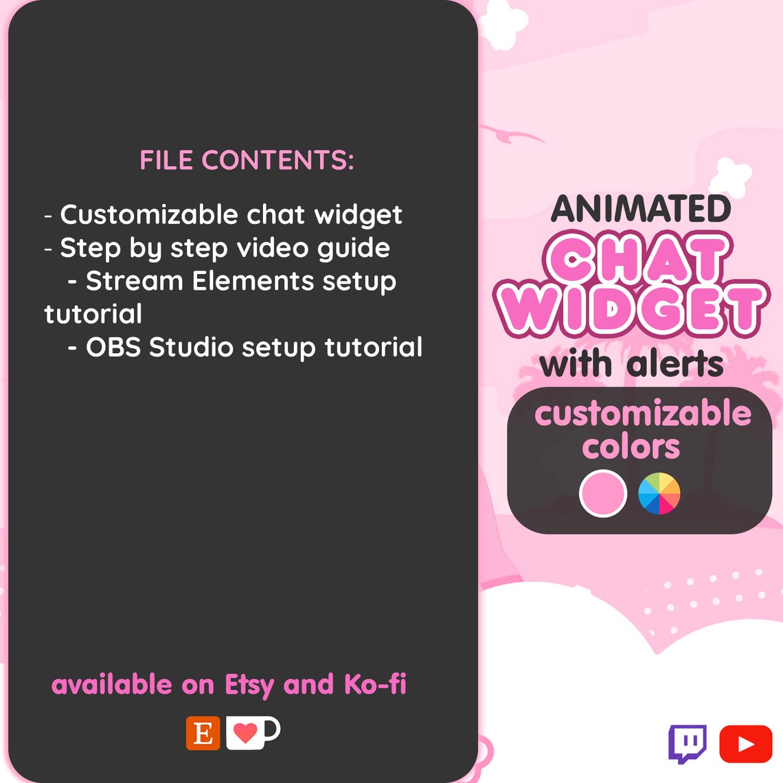 Pink Moon Stream Chat Widget for Twitch & Youtube (customizable) - Etsy
