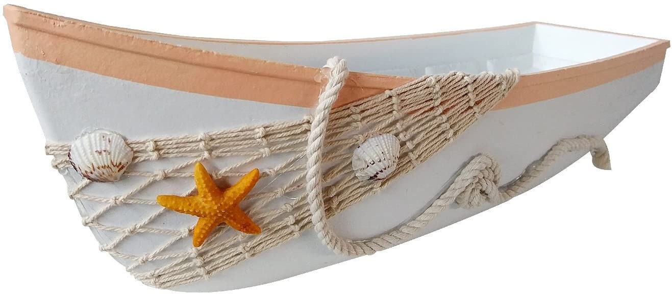 Wooden Boat Tray Decor-canoe Boat Tray Display With Fish Net - Etsy