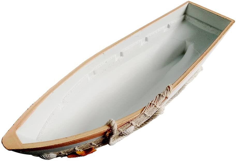 Wooden Boat Tray Decor-canoe Boat Tray Display With Fish Net - Etsy
