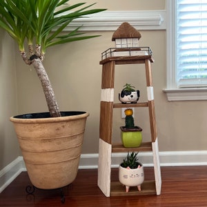 Wooden Lighthouse Shelf Nautical Beach Home Room Decoration, Decorative ...