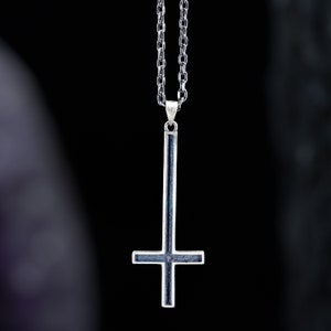 Inverted Cross Necklace Halloween Jewelry Gothic Pendant Vampire ...