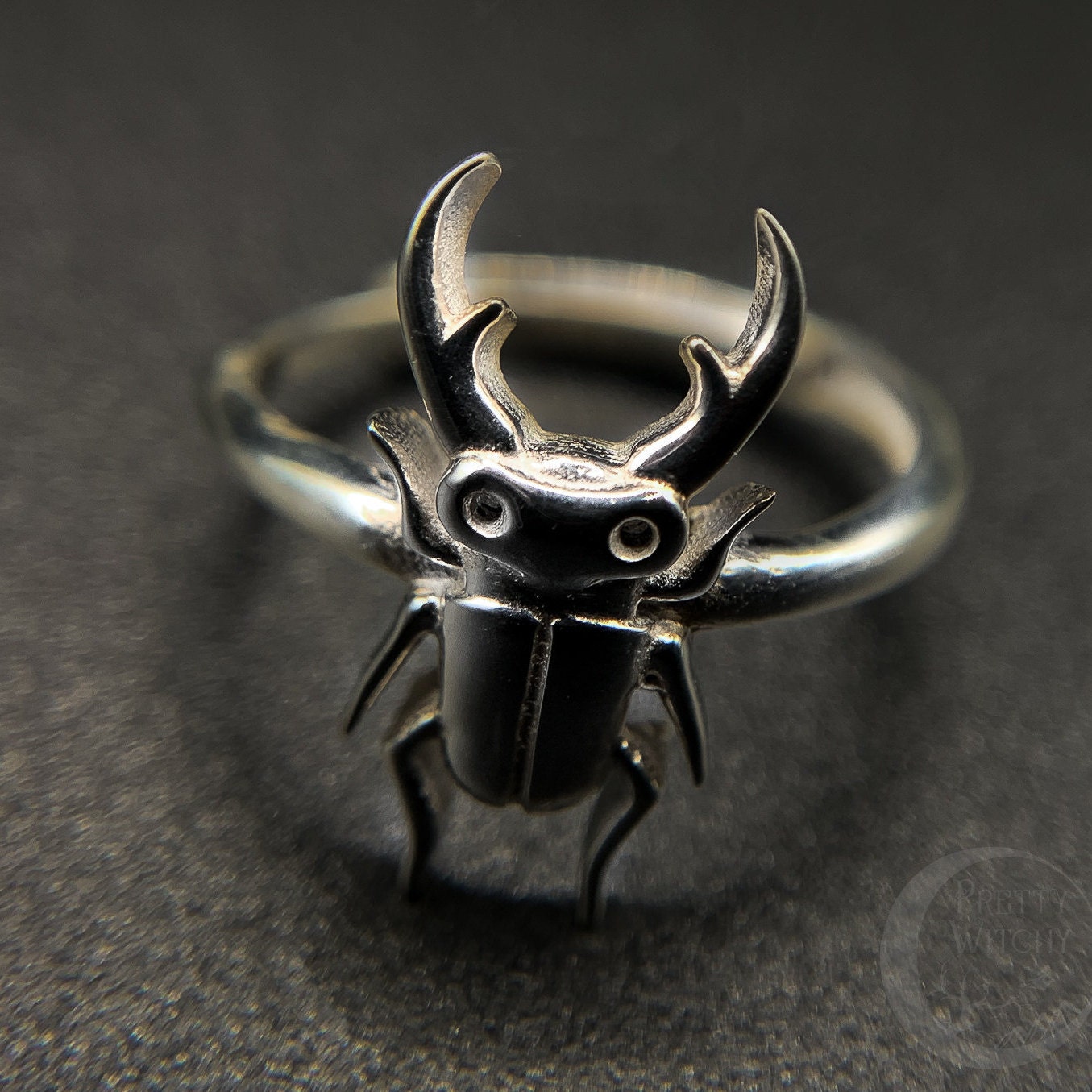 Pure Sterling Silver Bug Ring Stag Beetle Ring Insect | Etsy