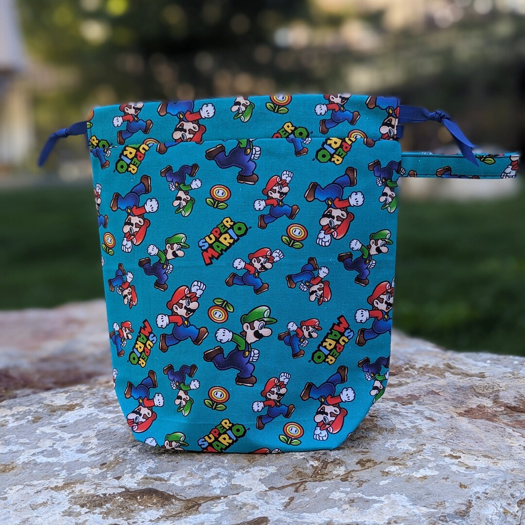 Medium Project Bag "mario Bros" With Drawstring Closure - Etsy