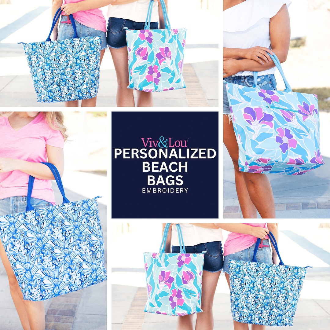 Personalized Beach Bag, Viv and Lou Beach Bag, Spring Summer Break ...