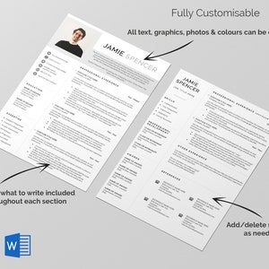 2 Page Resume Template With Photo, Professional Resume Template for ...