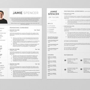 2 Page Resume Template With Photo, Professional Resume Template for ...