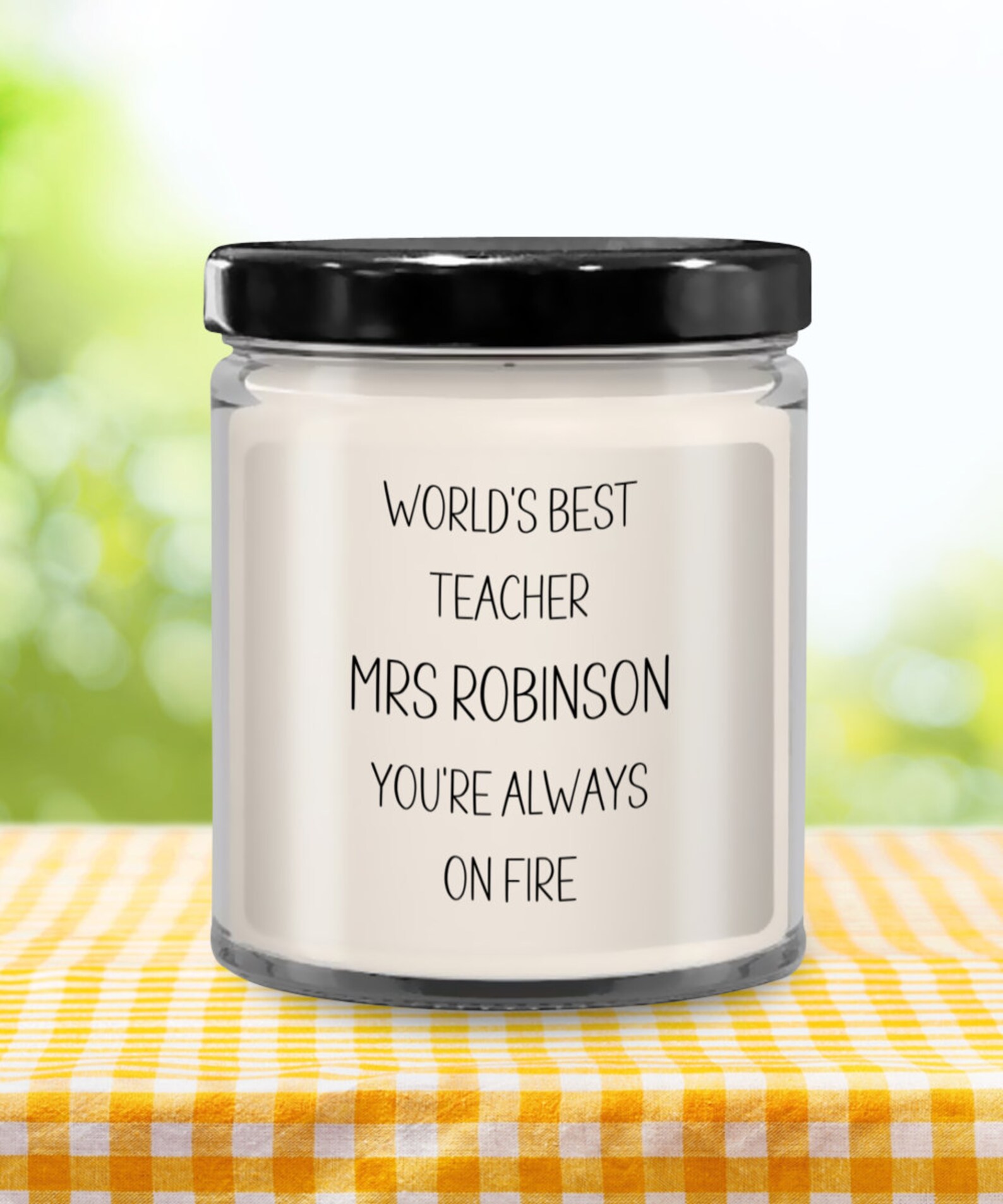 World's Best Teacher, Personalized Teacher Candle, Gift From Student ...