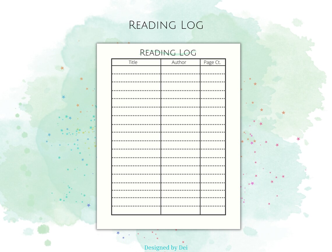 Printable Book Journal Reading Journal Instant Download PDF - Etsy