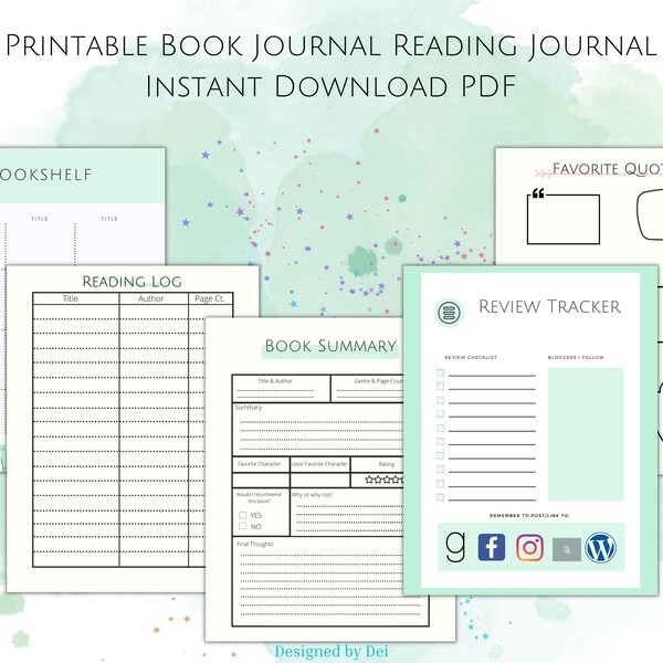Reading Journal Printable - Etsy