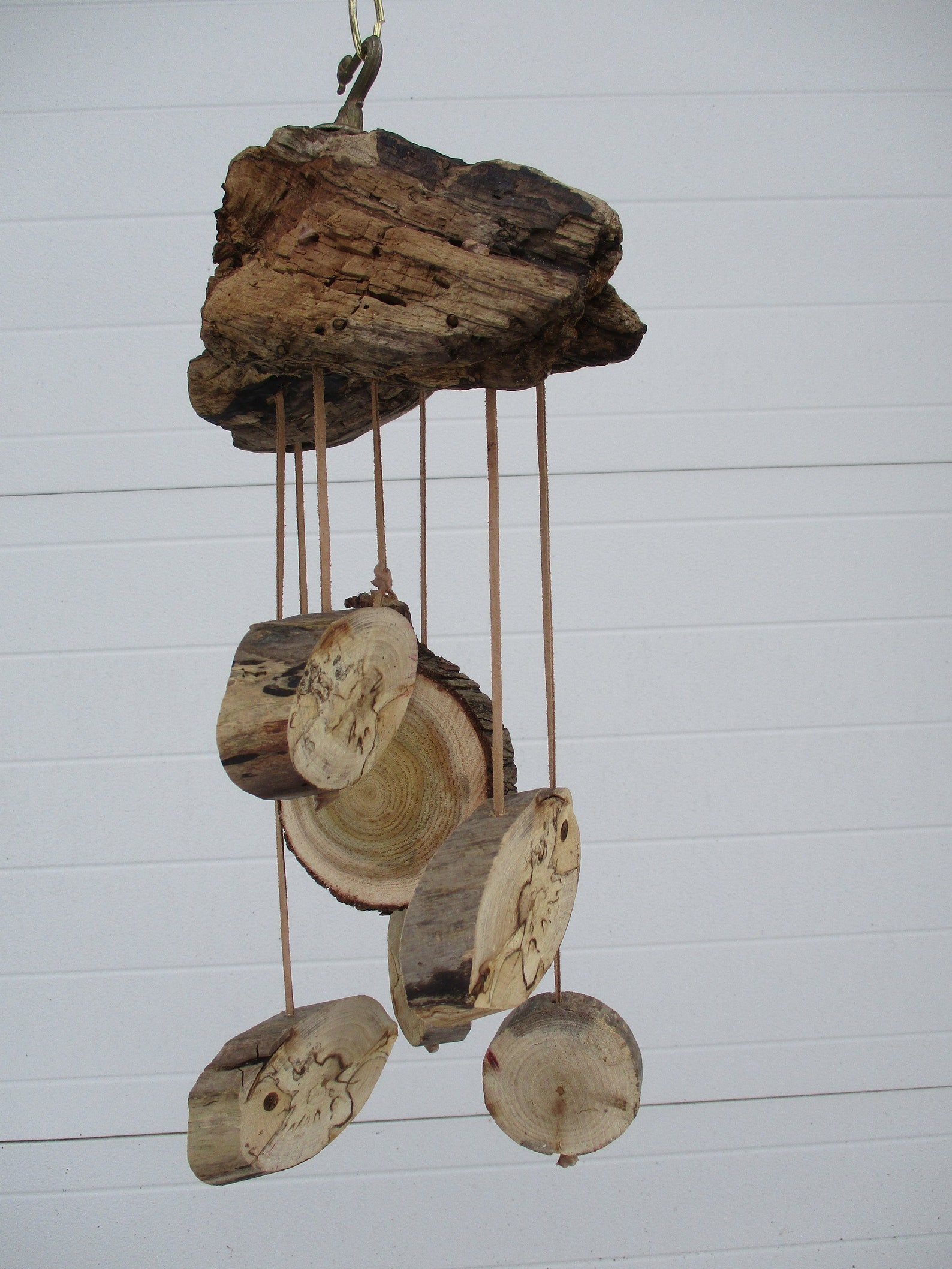 Wood Wind Chime Wood Slices Wind Hanging - Etsy Canada