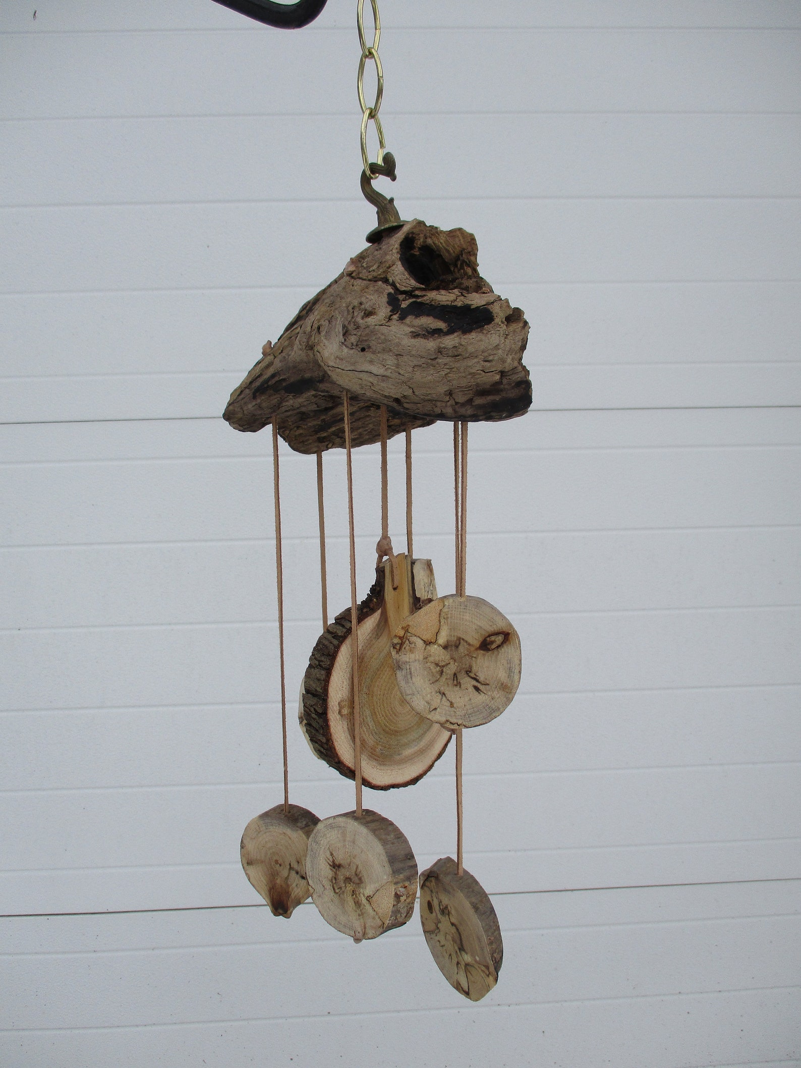 Wood Wind Chime Wood Slices Wind Hanging - Etsy Canada