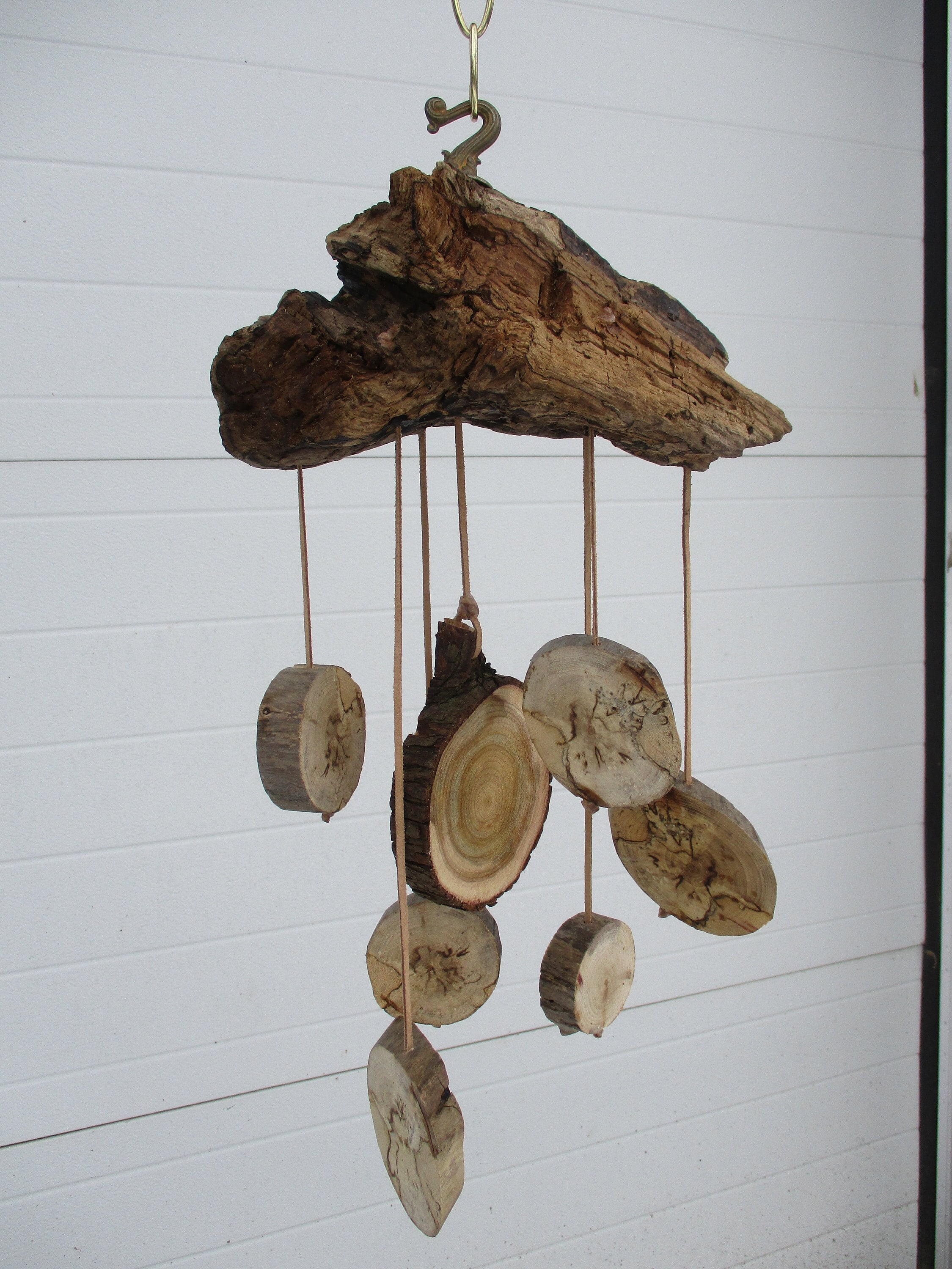 Wood Wind Chime Wood Slices Wind Hanging - Etsy Canada