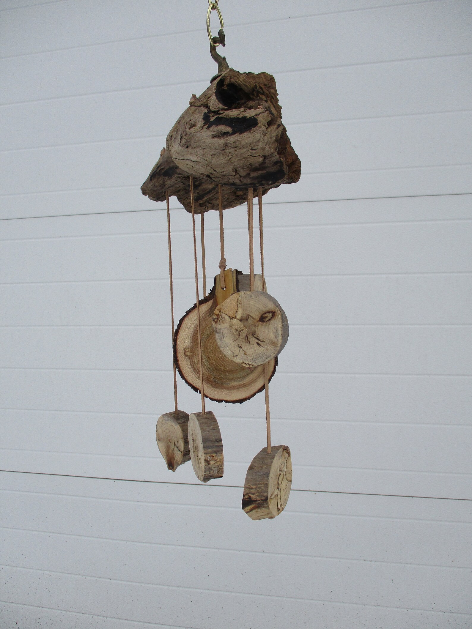 Wood Wind Chime Wood Slices Wind Hanging - Etsy Canada
