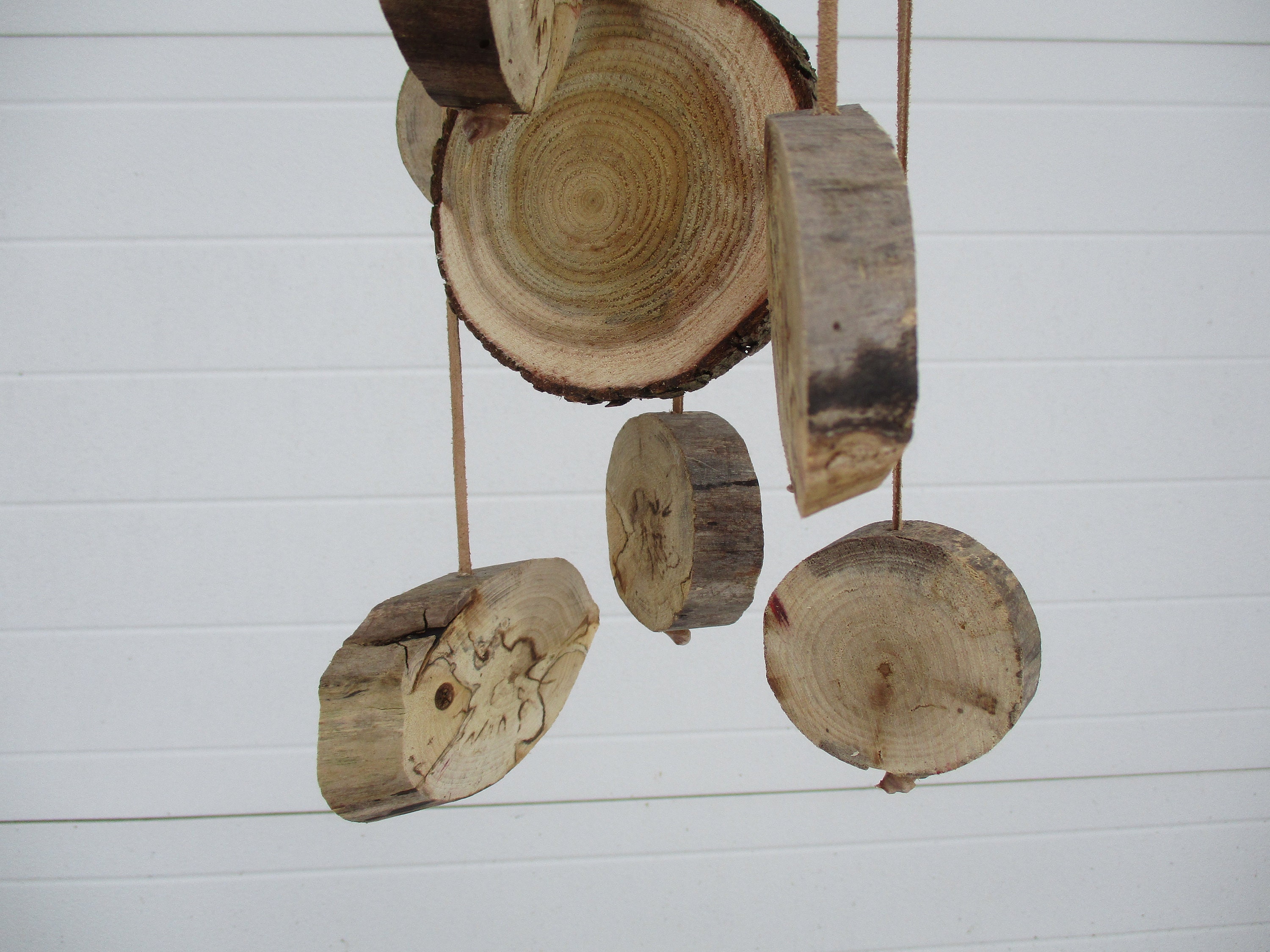 Wood Wind Chime Wood Slices Wind Hanging - Etsy Canada