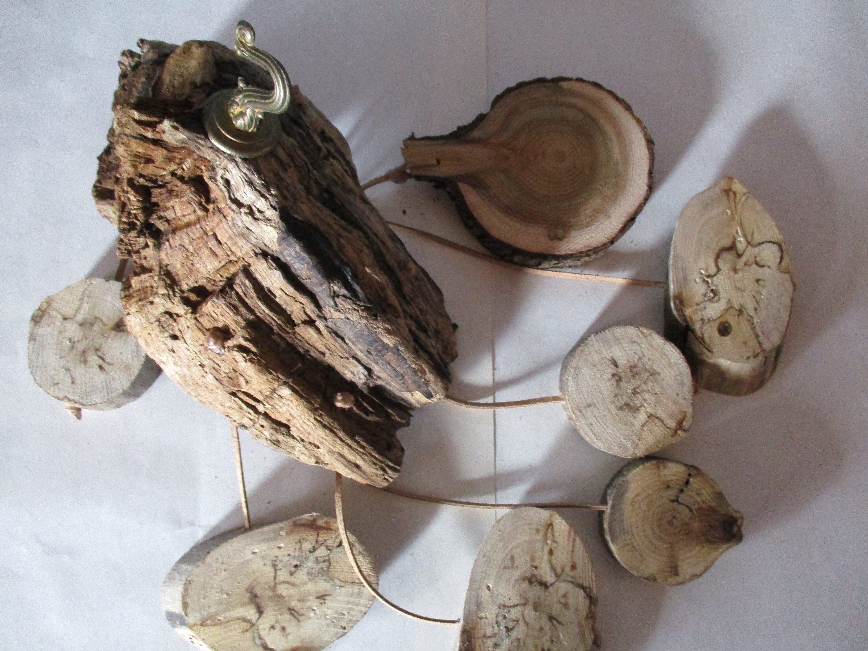 Wood Wind Chime Wood Slices Wind Hanging - Etsy Canada