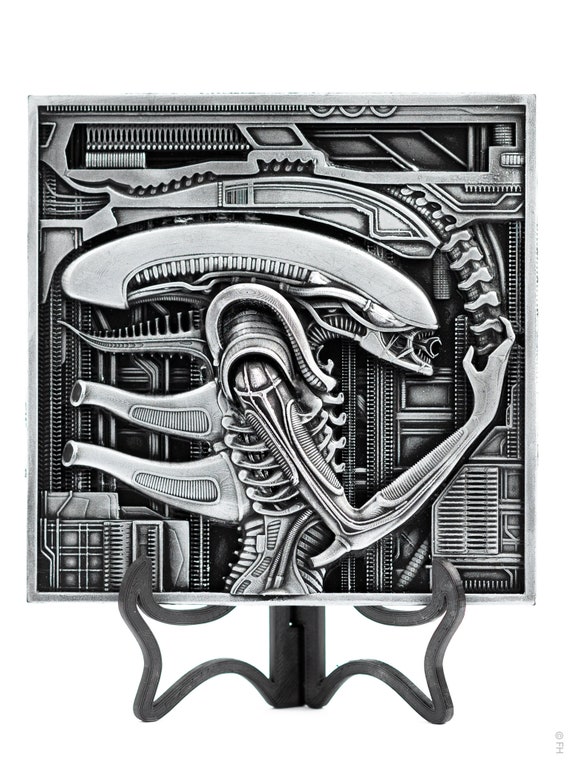 Xenomorph Relief Stand or Mural Alien Giger Inspired | Etsy