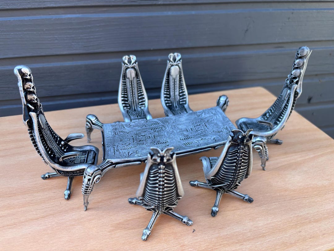 Giger Inspired - COMPLETE SET - Table & 6 Chairs - Capo Chair ...