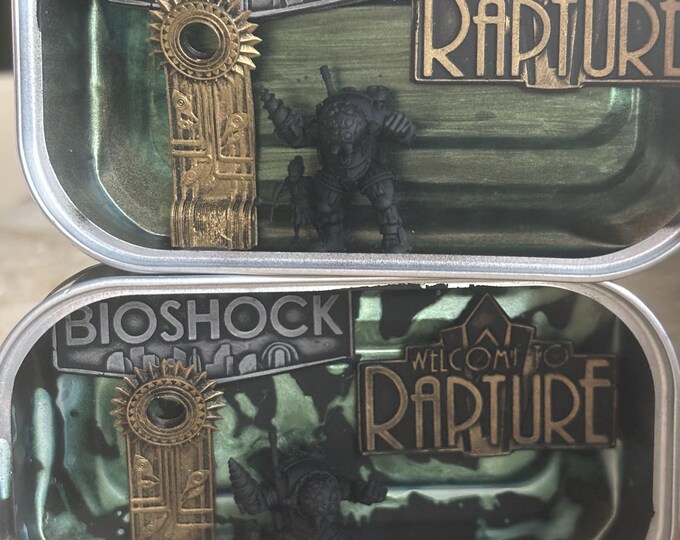 Bioshock Inspired Diorama in a Tin Can - Big Daddy, Little Sister, Vent ...