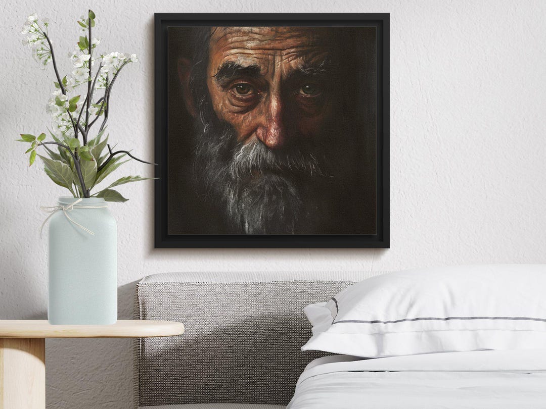 Digital Art Print Old Man Portrait Wall Art Home Decor Painting ...