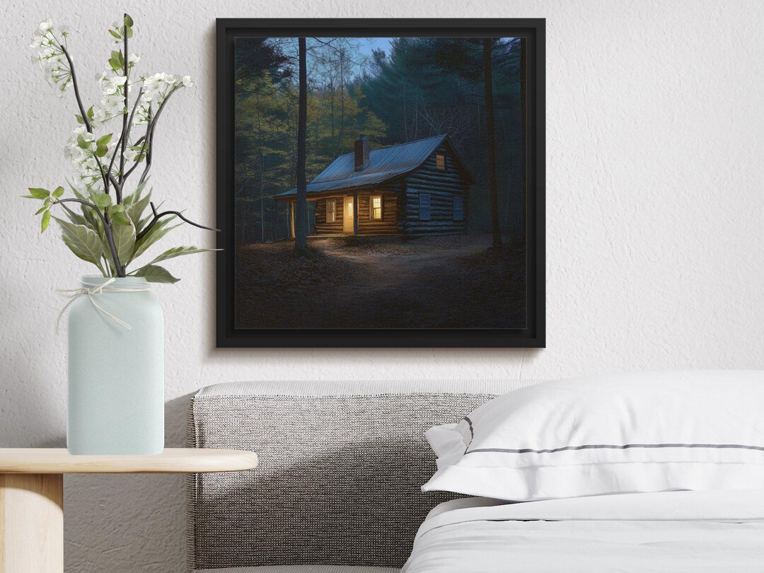 Rustic Cabin in the Woods Digital Print Cozy Countryside Escape ...