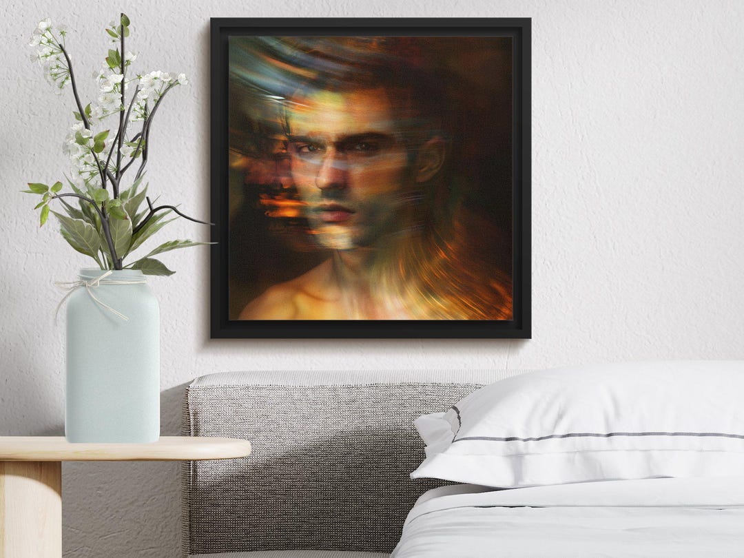 Abstract Male Portrait Digital Art, Modern Wall Art, Unique Home Decor ...