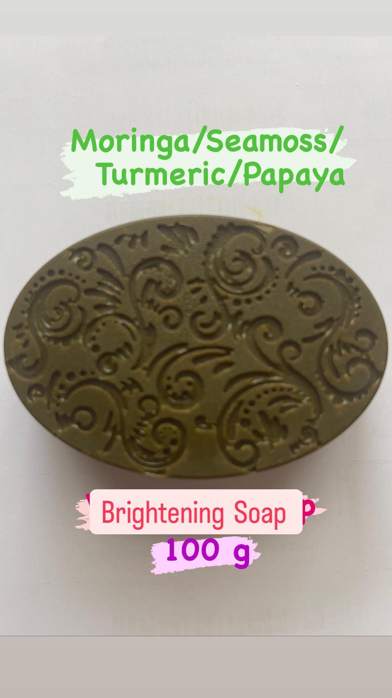 Moringa Soap Bar | Seamoss, Turmeric, Papaya, and Rosemary 100% All ...