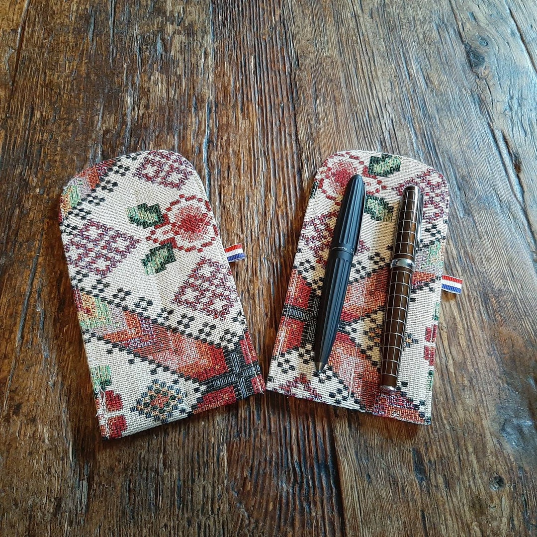 Double Pen Sleeve Tyrolean Alps Fabric, Fountain Pen Case for Two Pens ...