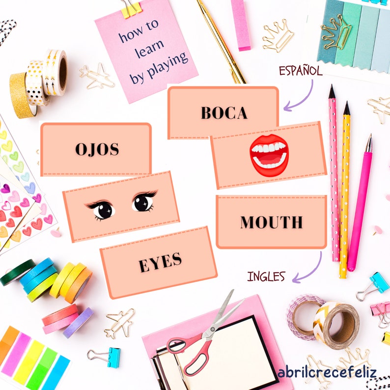 Aprende Las Partes Del Cuerpo Material Didáctico En Cartas Etsy