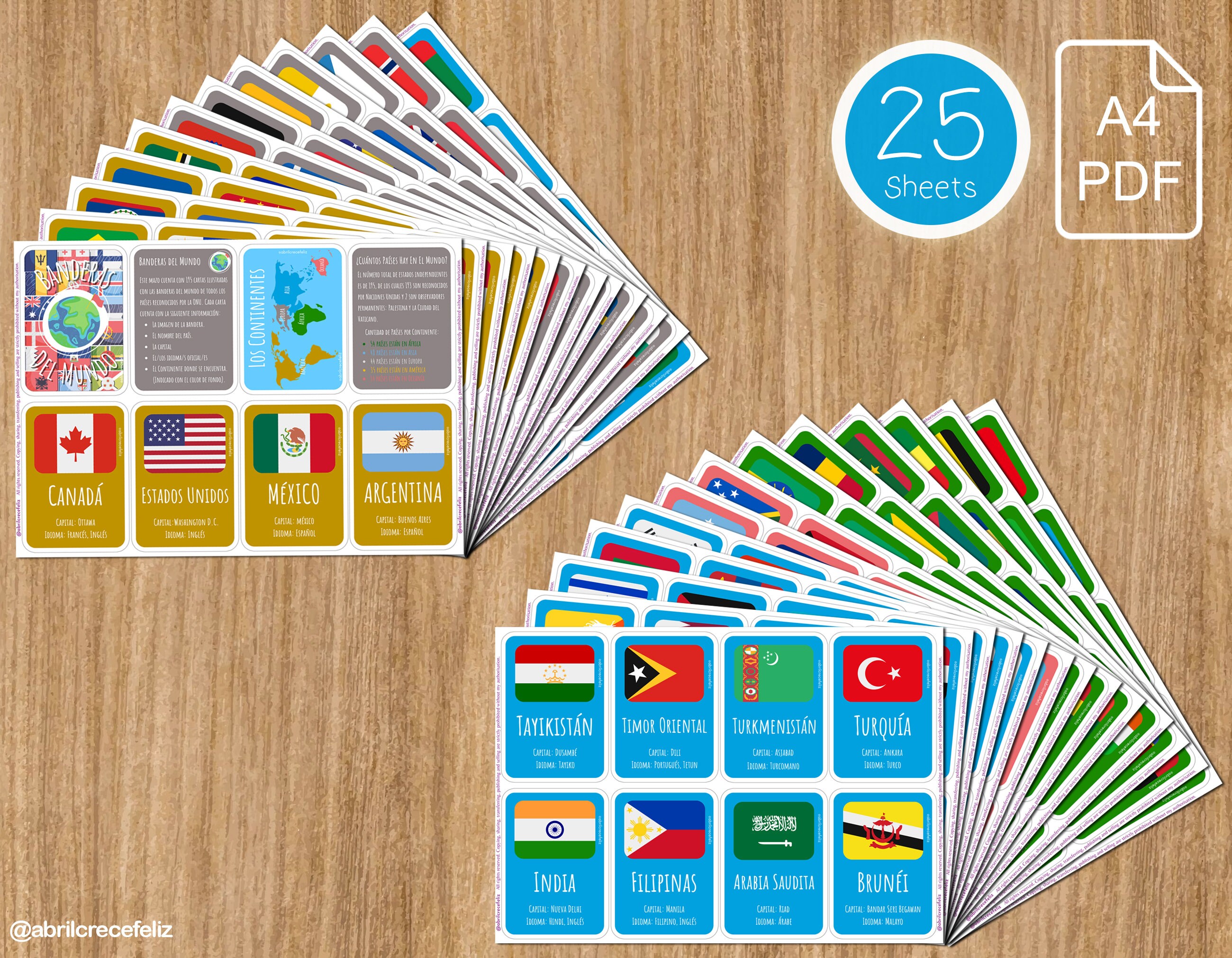WORLD FLAGS FLASHCARDS, Countries Flashcards, Printable Flags ...