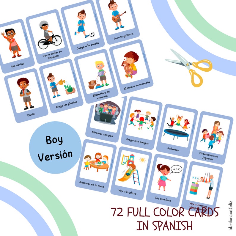 Pictogram Cards BOY Ideal Routine TEA Teaching Material Learn Spanish ...