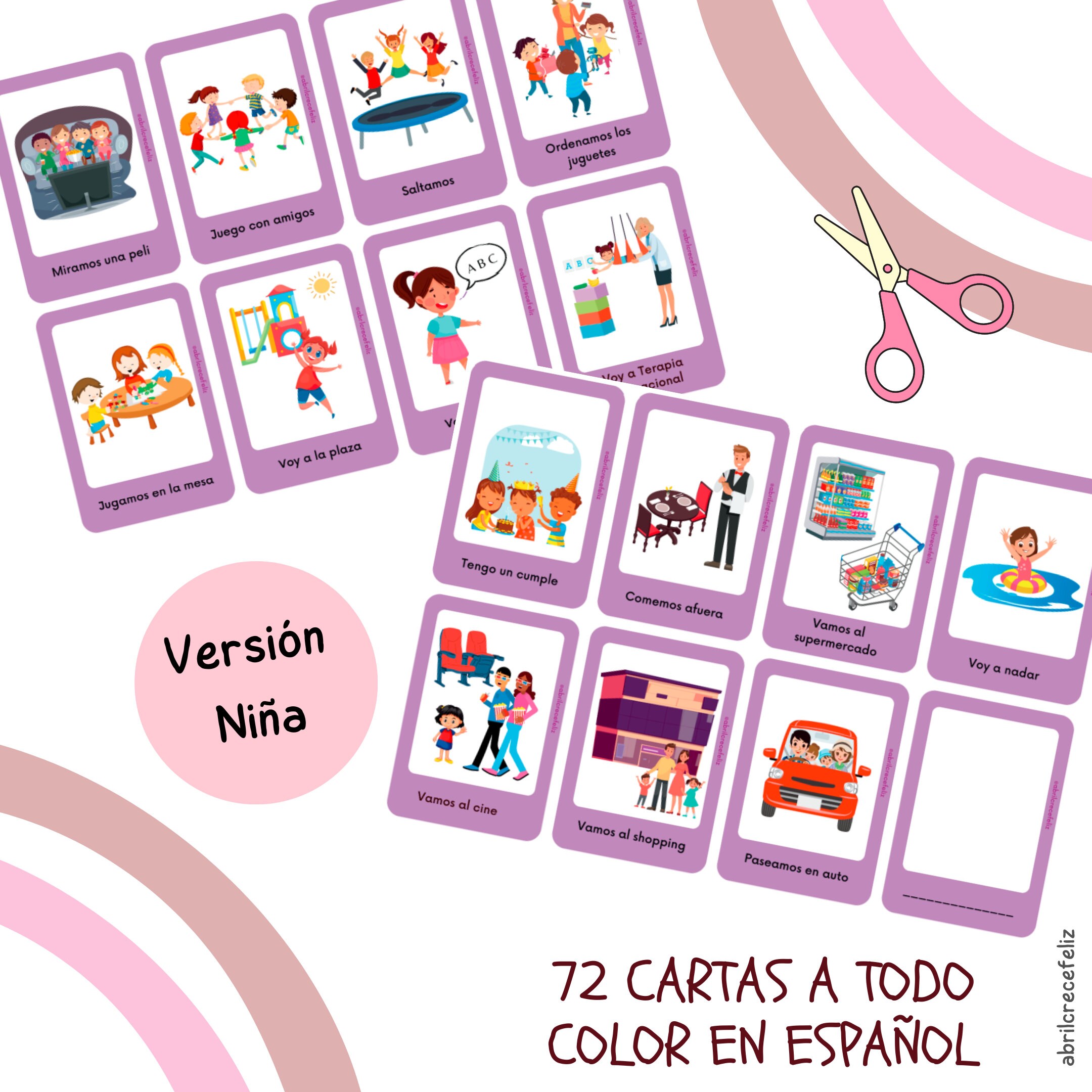 Letters Pictograms GIRL Ideal Routine TEA Didactic Material Learn ...