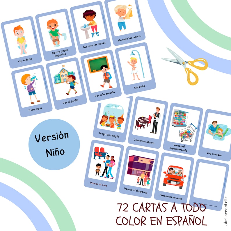 Pictogram Cards BOY Ideal Routine TEA Teaching Material Learn Spanish ...