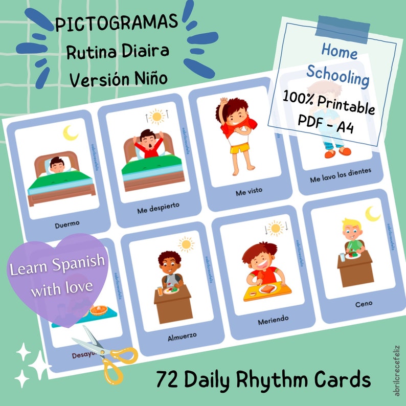 Letters Pictograms BOY Ideal Routine TEA Didactic Material Learn ...