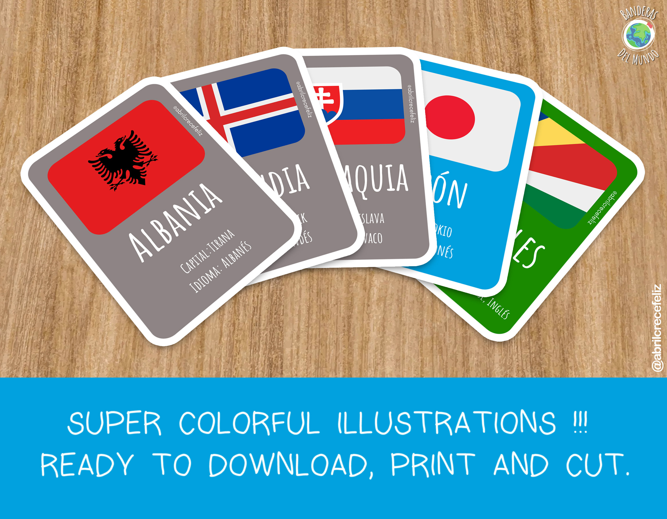 WORLD FLAGS FLASHCARDS, Countries Flashcards, Printable Flags ...