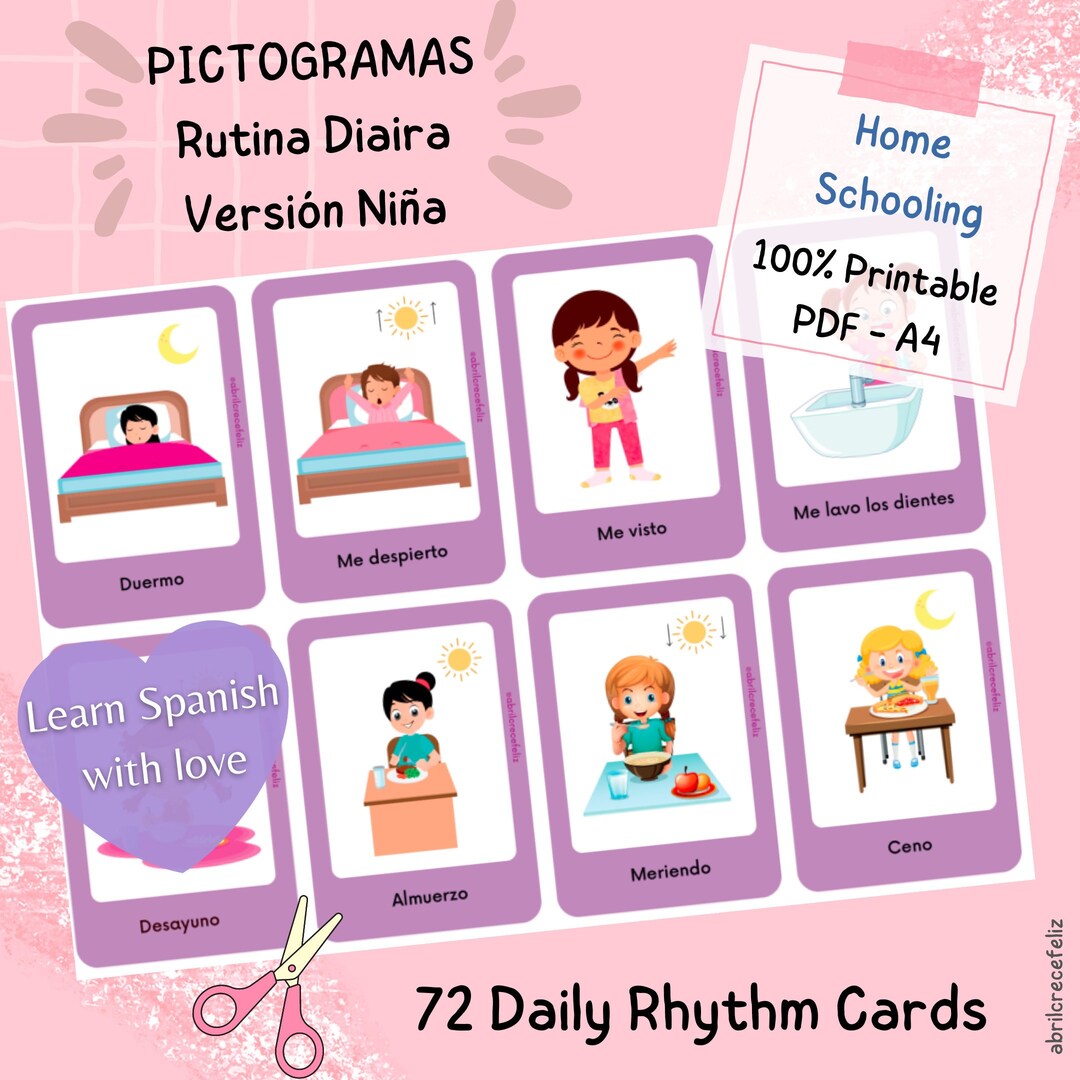 Letters Pictograms GIRL Ideal Routine TEA Didactic Material Learn ...