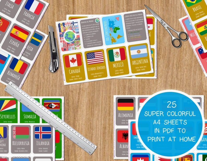 WORLD FLAGS FLASHCARDS, Countries Flashcards, Printable Flags ...
