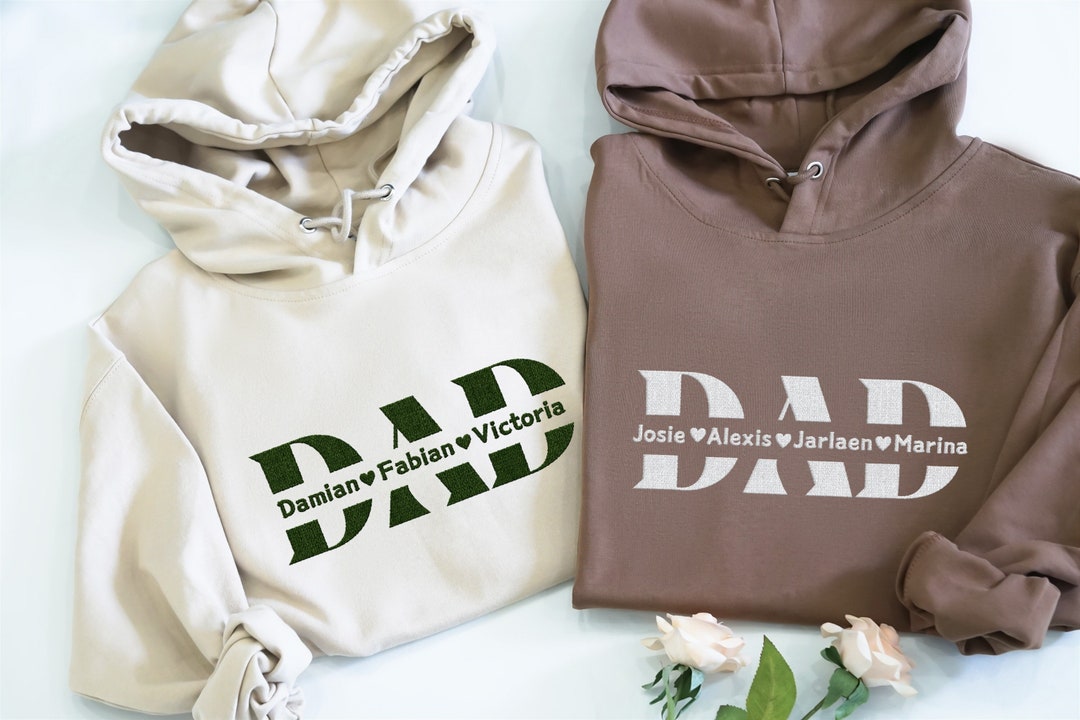 Custom DAD Sweatshirt With Kids Name, Personalized DAD Hoodie, Father's ...