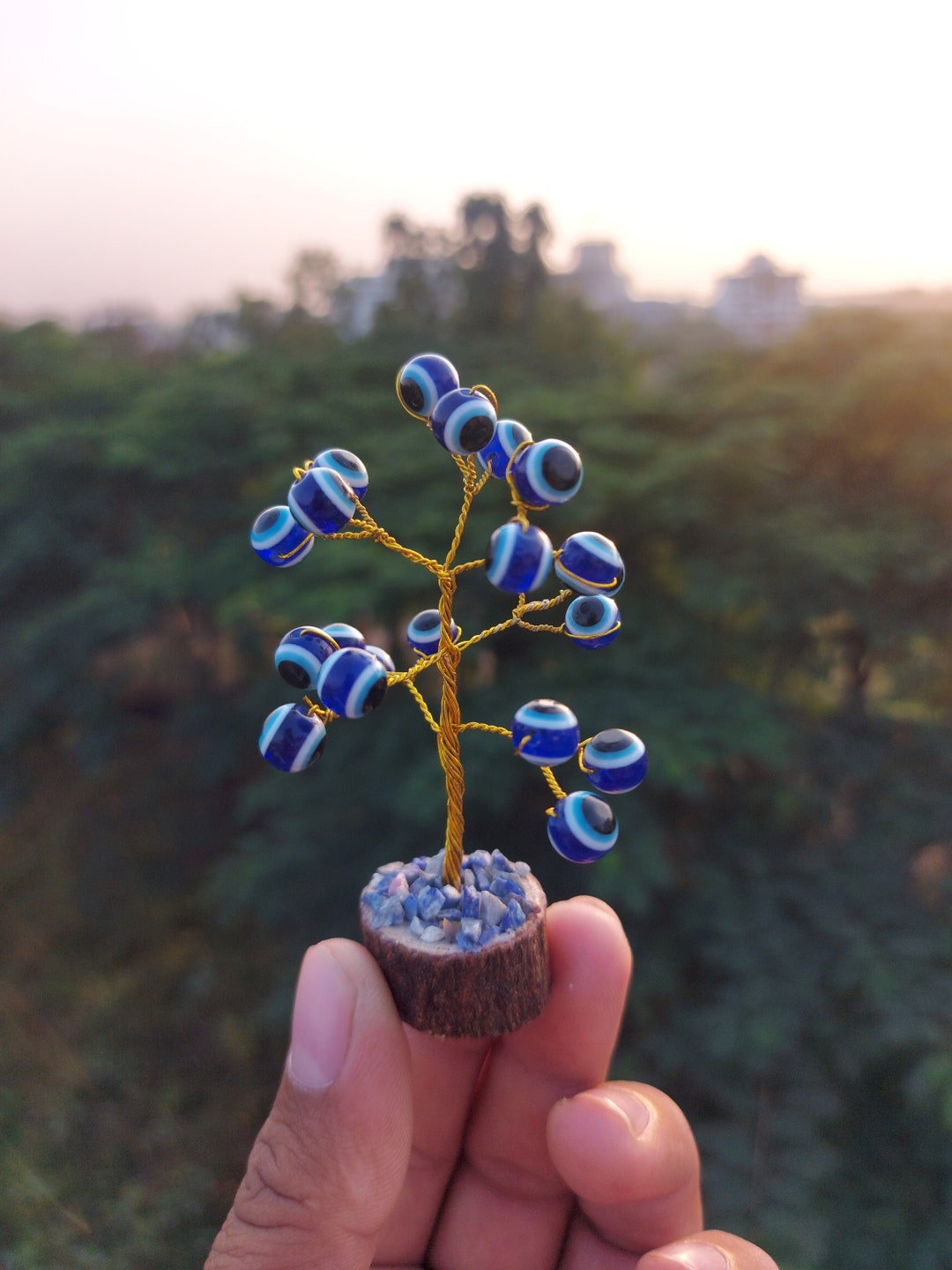 Hamdmade Mini Evil Eye Tree for Protectection Against Negative and Evil ...