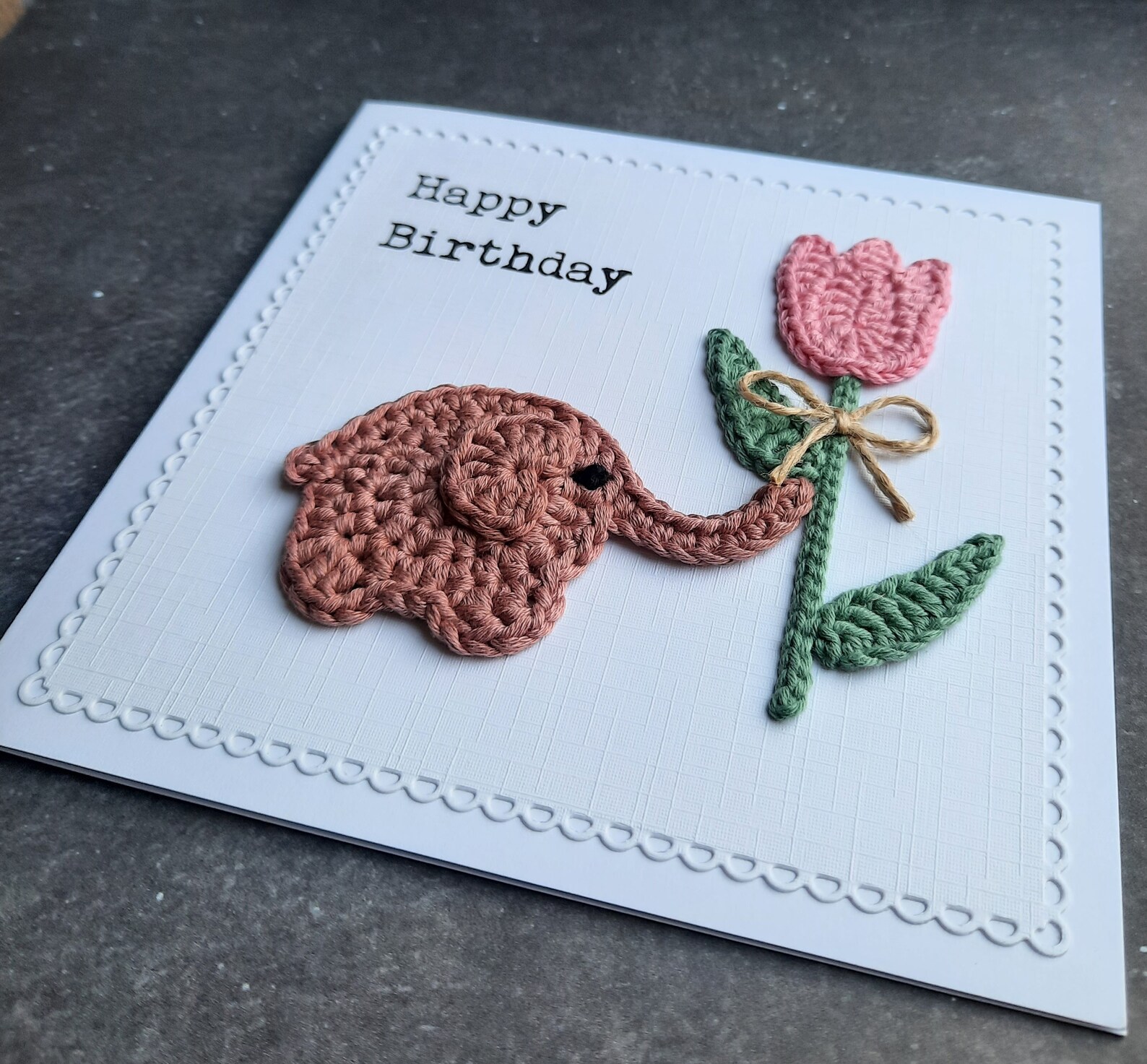 Crochet Birthday Card Handmade Crochet Elephant Birthday - Etsy Nederland
