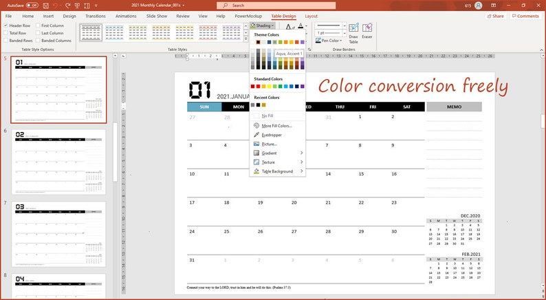 2020 2021 Digital Calendar Template for Powerpoint | 2021 Bible ...