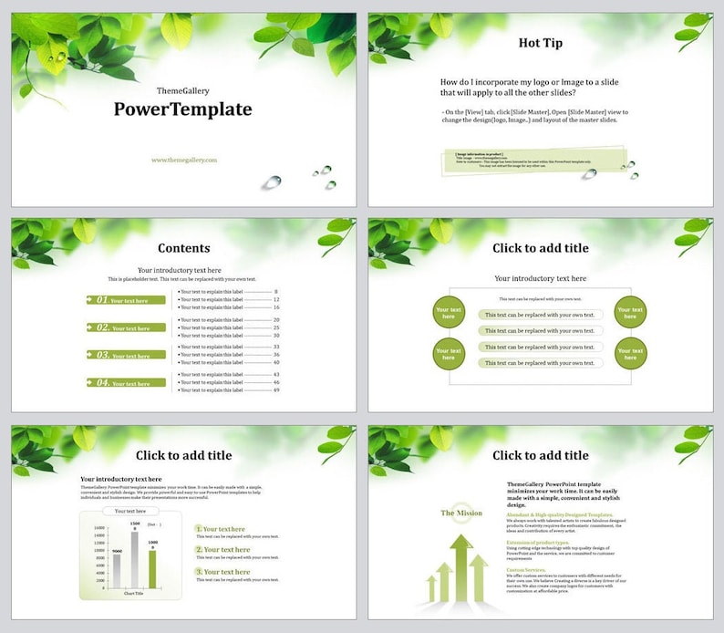 Natural Powerpoint Presentation Template - Etsy